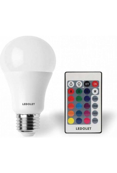 Laxsam Rgb LED Ampul 9 W E27 Uzaktan Kumandalı 60W
