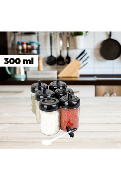 La Fide 6'lı Kendisinden Kapaklı Kaşıklı Baharatlık/ Baharat Seti La Fide 6'lı Kendisinden Kapaklı Kaşıklı Baharatlık/ Baharat Seti