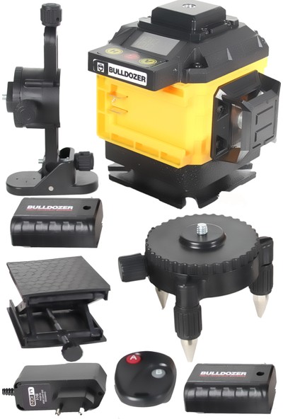 Bulldozer 3D 12 Çizgili Şarjlı Otomatik Hizalamalı 360 Derece Lazer Metre Yatay Dikey Bulldozer 3D 12 Çizgili Şarjlı Otomatik Hizalamalı 360 Derece Lazer Metre Yatay Dikey