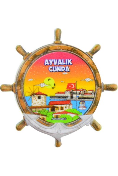 Myros Cunda Temalı Uv Baskılı Dümen Şekilli Magnet 82X82 mm 1 Nolu Tasarım Myros Cunda Temalı Uv Baskılı Dümen Şekilli Magnet 82X82 mm 1 Nolu Tasarım