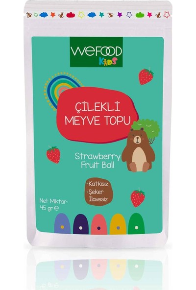 Wefood Kids Çilekli Meyve Topu 45 gr