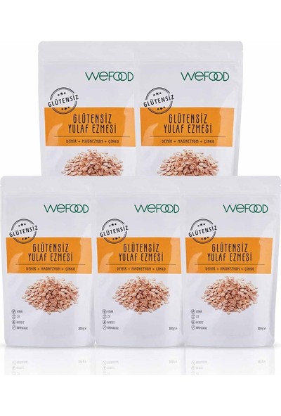 Wefood Glütensiz Yulaf Ezmesi 300 gr 5'li Wefood Glütensiz Yulaf Ezmesi 300 gr 5'li