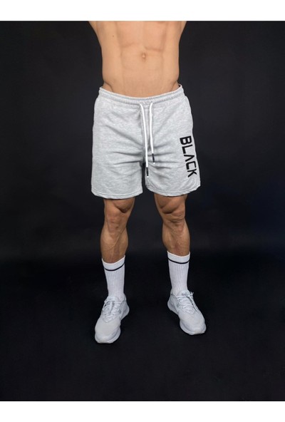 DAXİS Sportwear Company Gri Erkek Black Baskılı Regular Fit Cepli Şort DAXİS Sportwear Company Gri Erkek Black Baskılı Regular Fit Cepli Şort