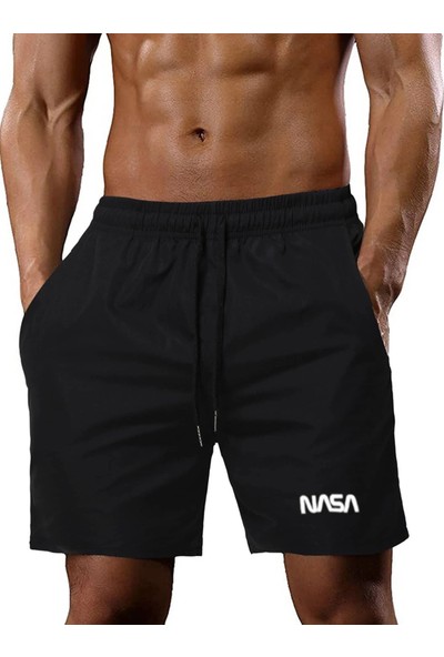 DAXİS Sportwear Company Nasa Baskılı Erkek Siyah Şort DAXİS Sportwear Company Nasa Baskılı Erkek Siyah Şort
