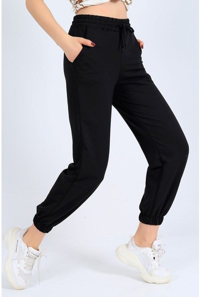 DAXİS Sportwear Company Kadın Siyah Jogger Iki Iplik Beli Lastikli Eşofman Altı DAXİS Sportwear Company Kadın Siyah Jogger Iki Iplik Beli Lastikli Eşofman Altı