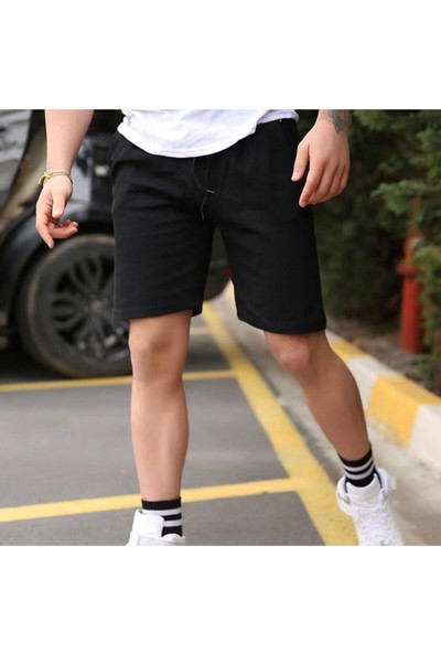 DAXİS Sportwear Company Erkek Siyah Düz Şort DAXİS Sportwear Company Erkek Siyah Düz Şort