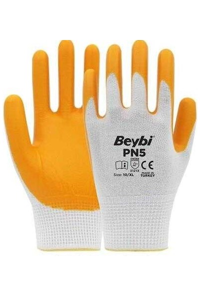 Beybi Pn5 Nitril Kaplı Örgü Polyester Iş Eldiveni Beybi Pn5 Nitril Kaplı Örgü Polyester Iş Eldiveni