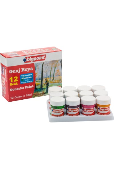 Bigpoint Bigpont Guaj Boya 12 Renk x 18 ml Bigpoint Bigpont Guaj Boya 12 Renk x 18 ml