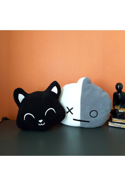 Sevimli Kedi Peluş Yastık (Gri Yastık Hediyesi) (Ikili) Sevimli Kedi Peluş Yastık (Gri Yastık Hediyesi) (Ikili)