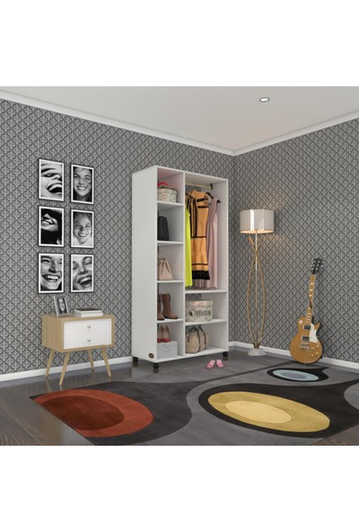 Kenzlife giysi dolabı hüsamettin 180x090x40 byz gardırop tekerlekli
