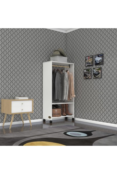 Kenzlife giysi dolabı rüknettin 120x060x30 byz gardırop tekerlekli