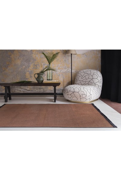 Jassrug Saçaklı Dokuma Kilim 120 x 180 Kahverengi