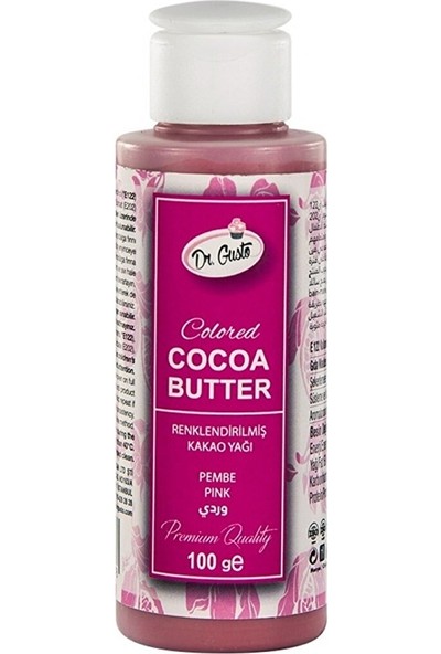 Dr. Gusto Renklendirilmiş Kakao Yağı Pembe 100 gr Dr. Gusto Renklendirilmiş Kakao Yağı Pembe 100 gr
