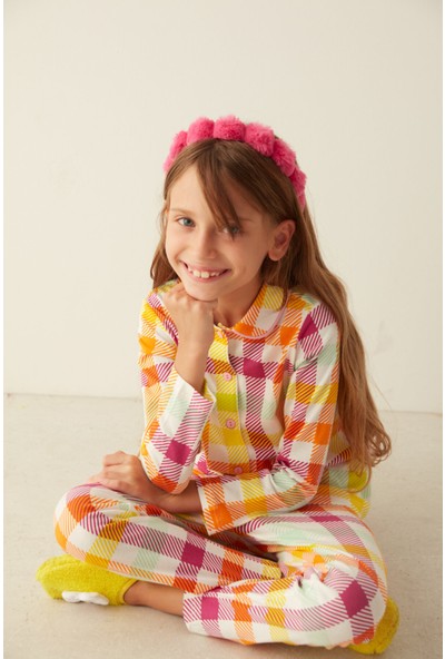 Penti Çok Renkli Girls Plaid Pijama Takımı