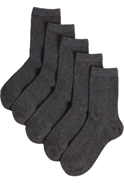 Black Arden Socks 5 Çift Desensiz Unisex Pamuklu Soket Okul Çorabı BY-0574 Black Arden Socks 5 Çift Desensiz Unisex Pamuklu Soket Okul Çorabı BY-0574