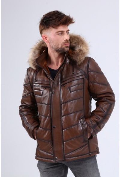 CE-YIL Erkek Deri Kapüşonlu Kaban CE-YIL Erkek Deri Kapüşonlu Kaban