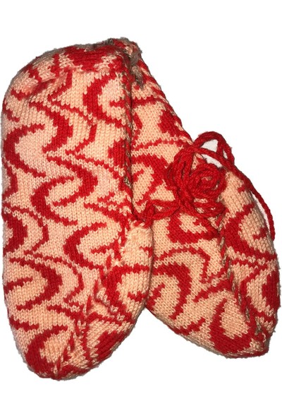 Örgü Dünyası El Örgüsü Desenli Çocuk Patik