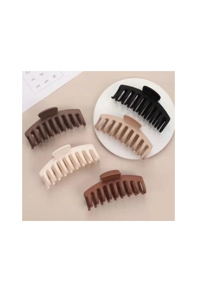 Monalisa Mandal Toka Kadın Siyah Kahve Bej Xl Büyük Boy (11CM) 5li Set M274-4-V1