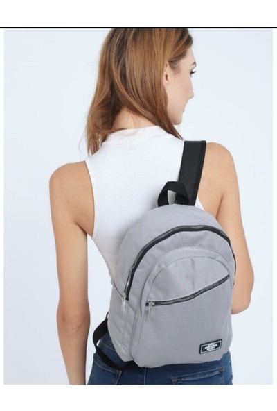 2 Bölmeli Gri Omuz Çantası