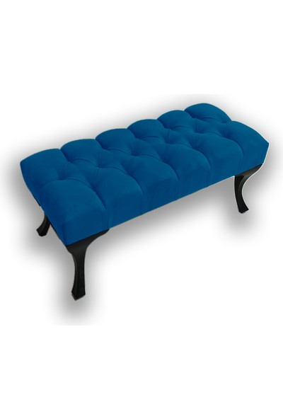 Hanedanev Puf Bench Mavi - Siyah Ayak