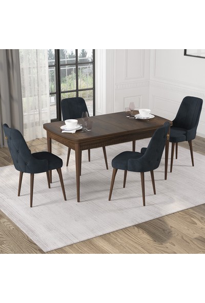 Rovena Lila Barok Desen 70X114 Mdf Yemek Masası Takımı 4 Sandalyeli