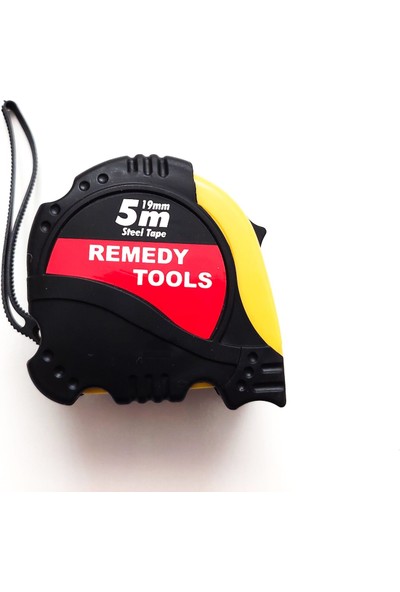 Remedy Tools 5 Metre Darbeye Dayanıklı Kauçuk Korumalı Çelik Şerit Metre. 5X19MM Remedy Tools 5 Metre Darbeye Dayanıklı Kauçuk Korumalı Çelik Şerit Metre. 5X19MM