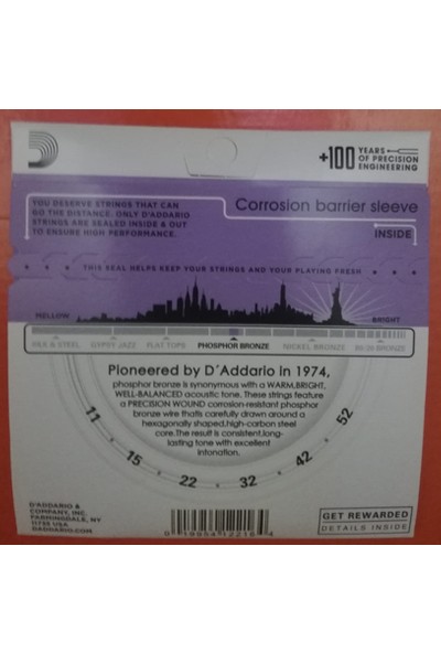 D'Addario Akustik Gitar Teli EJ26 D'Addario Akustik Gitar Teli EJ26