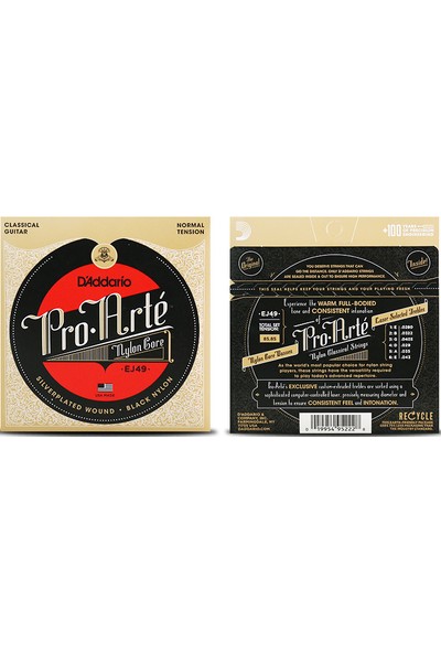 D'Addario Klasik Gitar Teli EJ49 Normal Tensıon D'Addario Klasik Gitar Teli EJ49 Normal Tensıon