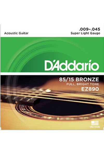 D'Addario Akustik Gitar Teli Ez 890 Super Lıght Gauge D'Addario Akustik Gitar Teli Ez 890 Super Lıght Gauge