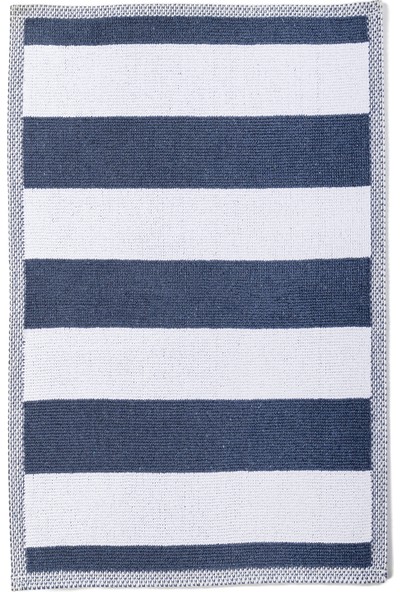 Assos 50X80 Pamuklu Kilim - Mavi Beyaz