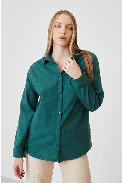 Femina Ocean Tek Cep Gömlek-Zümrüt Yeşil Femina Ocean Tek Cep Gömlek-Zümrüt Yeşil