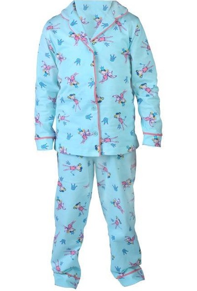 Woolnat Queen Pamuklu Kız Çocuk Pijama Takımı