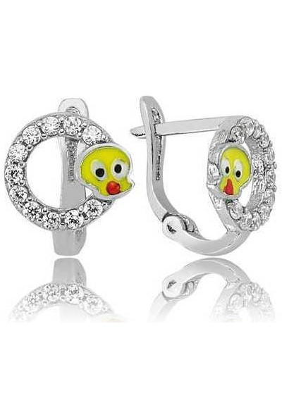 Selenavm & Gümüş Taşlı Tweety Çocuk Küpesi & & Çocuk Küpeleri & Orjinal 925 Ayar Gümüş