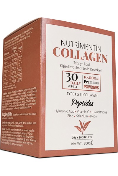 NUTRİMENTİN Collagen Peptides %100 Saf Ve Doğal Sığır Kaynaklı Tip 1 & 3 Kolajen Peptitler NUTRİMENTİN Collagen Peptides %100 Saf Ve Doğal Sığır Kaynaklı Tip 1 & 3 Kolajen Peptitler
