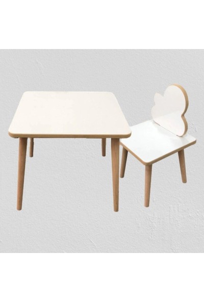 Ellnaz Yaz Sil Yüzey Çocuk Masa Sandalye Takımı 1 Aktivite Oyun Masası 1 Sandalye