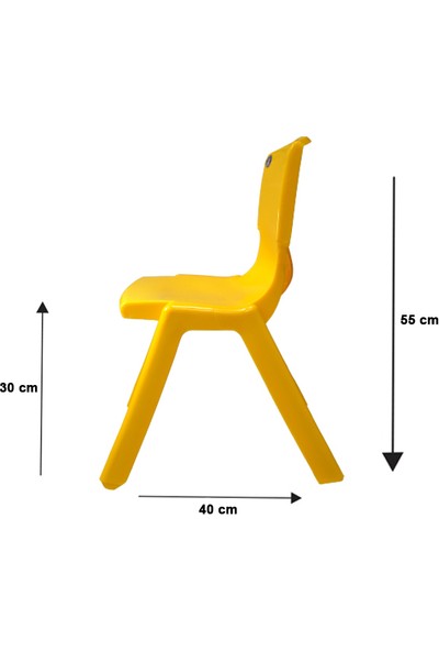 1.kalite Kırılmaz Çocuk Sandalyesi – Kreş ve Anaokulu Sandalyesi Sarı 6 Adet
