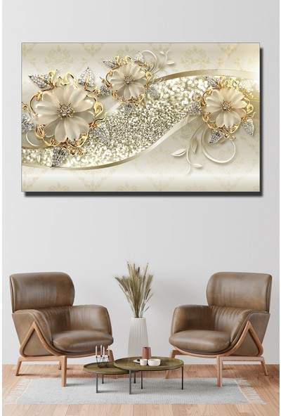 Ondört Avm Gold Çiçekler Kanvas Tablo Ondört Avm Gold Çiçekler Kanvas Tablo