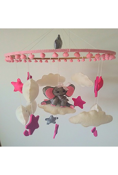 Keçeli Bebek Pembe Sevimli Fil Uykuda %100 El Yapımı Kız Bebek Dönencesi Beşik Süsü Keçeli Bebek Pembe Sevimli Fil Uykuda %100 El Yapımı Kız Bebek Dönencesi Beşik Süsü