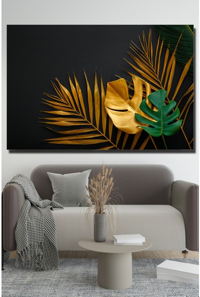Ondört Avm Gold ve Yeşil Renkli Yapraklar Kanvas Tablo Ondört Avm Gold ve Yeşil Renkli Yapraklar Kanvas Tablo