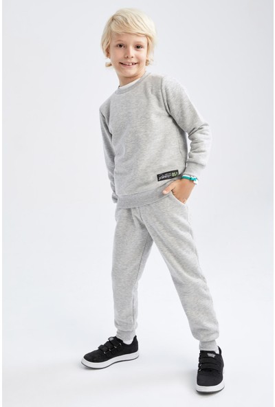 DeFacto Erkek Çocuk Regular Fit Baskılı Sweatshirt Jogger Eşofman Takımı Y4758A622AU