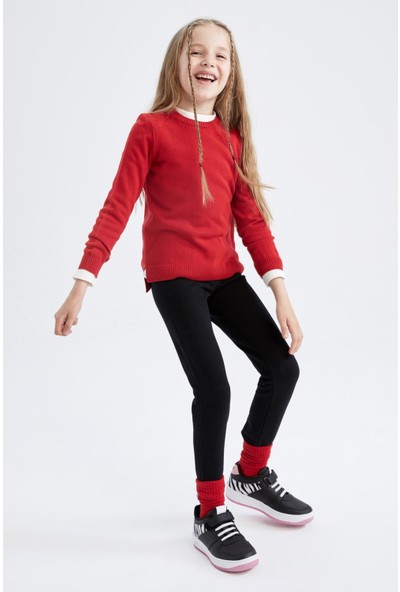 DeFacto Kız Çocuk Basic İçi Yumuşak Tüylü Uzun Tayt U6487A621AU