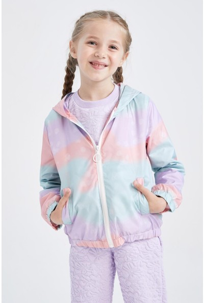 DeFacto Kız Çocuk Defacto Fit Batik Desenli Kapüşonlu Penye Astarlı Mevsimlik Yağmurluk W4131A622SP DeFacto Kız Çocuk Defacto Fit Batik Desenli Kapüşonlu Penye Astarlı Mevsimlik Yağmurluk W4131A622SP