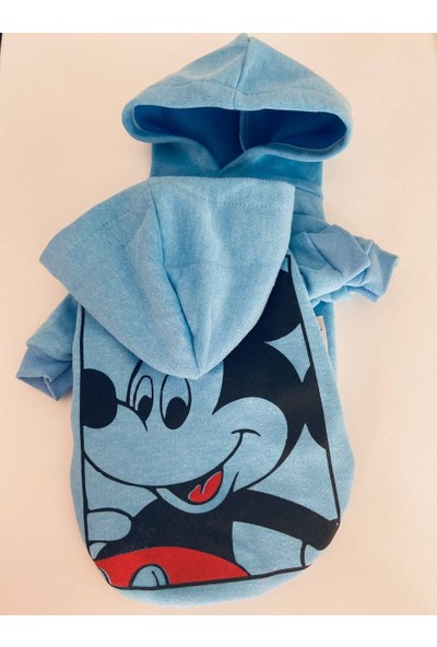 Zeyşil Pati Giyim Mickey Kedi Köpek Hoodie Mavi