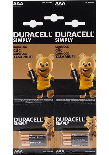 Duracell Simply Aaa Alkalin Ince Kalem Pil 20'li Paket Fiyatı