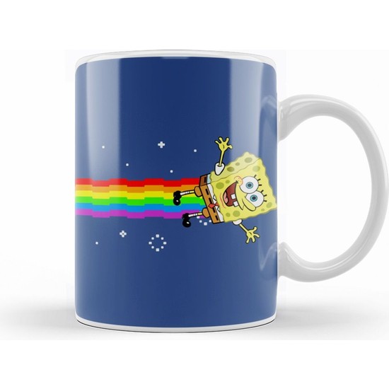 Humuts Spongebob Sqaurepants Nyan Cat Meme Kupa Bardak Fiyatı