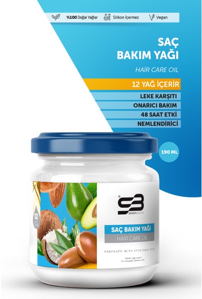 Serap Beauty 12 Yağ İçeren Saç Bakım Yağı 190 ml Serap Beauty 12 Yağ İçeren Saç Bakım Yağı 190 ml
