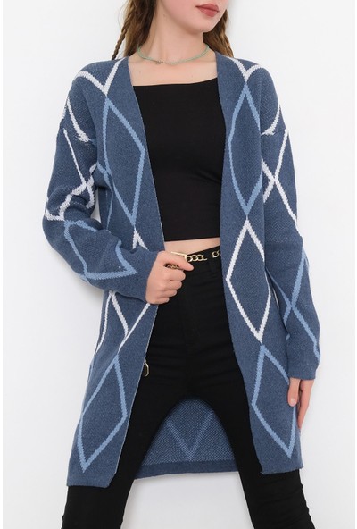 İsunstore Desenli Hırka Indigo - 7970.1319. İsunstore Desenli Hırka Indigo - 7970.1319.