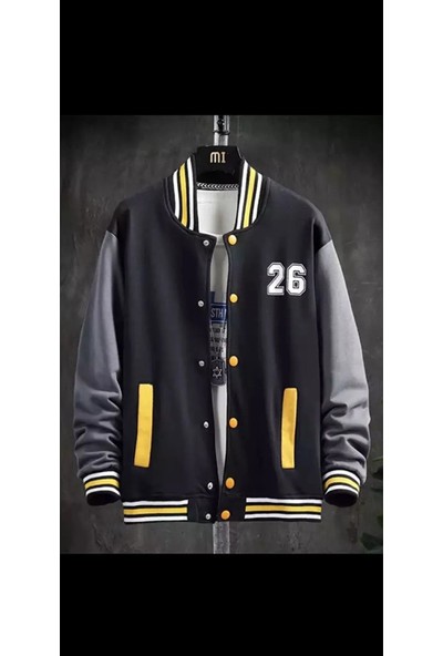 D Mores Style Beyzbol Kolej Ceket Nakış Detayl