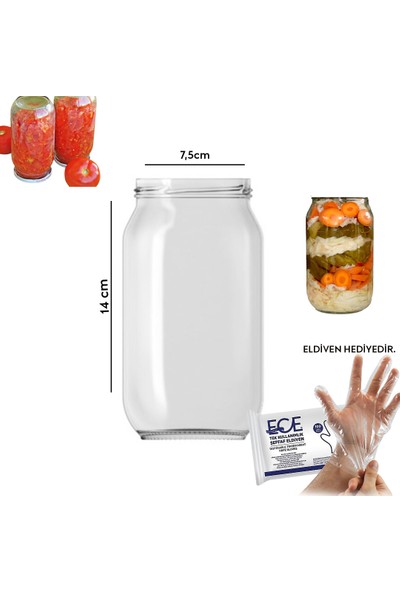 Paşabahçe 660 ml Cam Konserve Kavanozu 15 Adet Kapaksız - Ece 100'lü Şeffaf Eldiven Hediyeli Paşabahçe 660 ml Cam Konserve Kavanozu 15 Adet Kapaksız - Ece 100'lü Şeffaf Eldiven Hediyeli