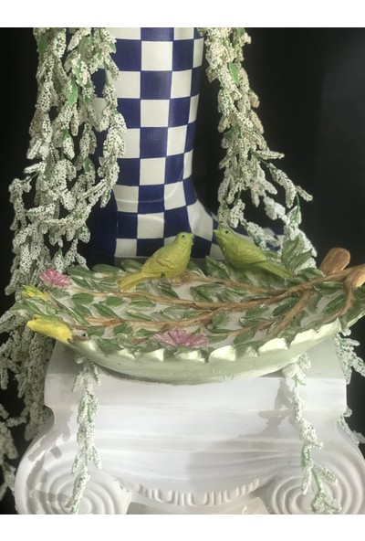 Sister Home Design Kuşlu Vintage Dekoratif Tabak